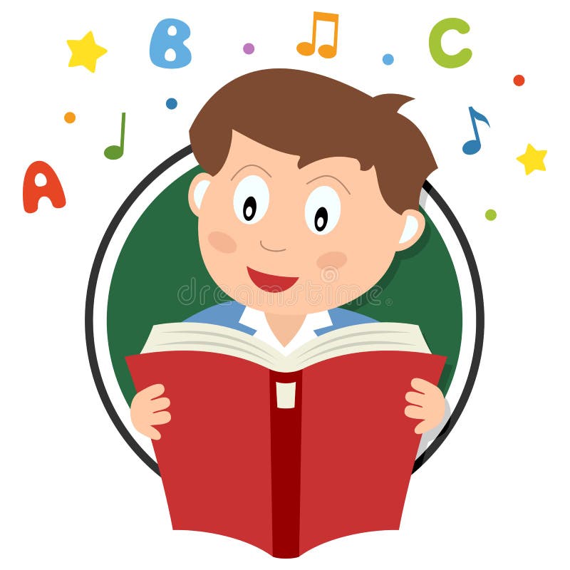 Logo de lecture d'écolier illustration de vecteur. Illustration du ...