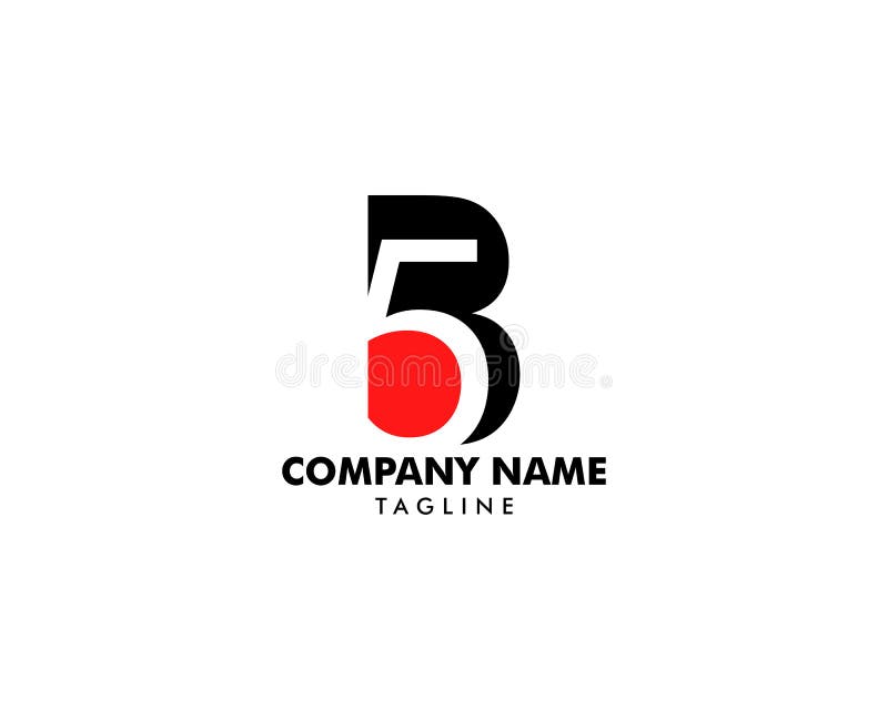 Logo De Lettre Initiale Et De Nombre, B Et 5, B5, 5B Illustration de ...
