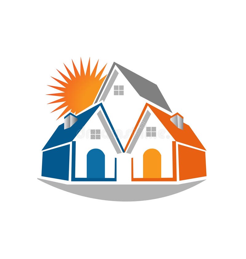 Logo De Maisons Et De Soleil D'immobiliers Illustration Stock ...