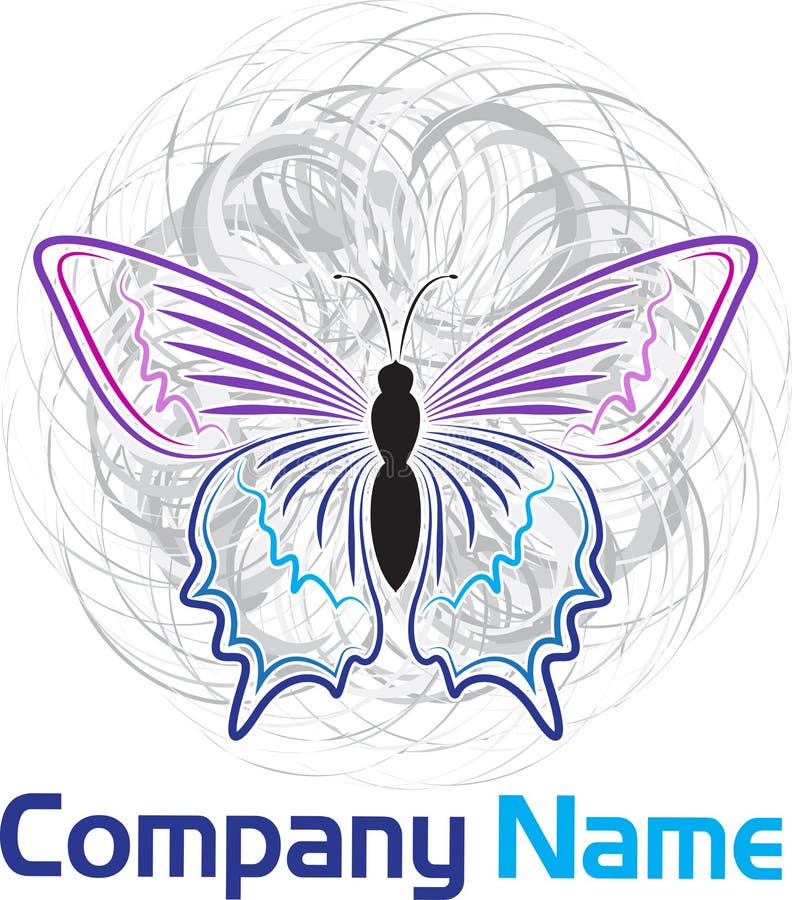Logo de papillon illustration de vecteur. Illustration du courbe - 32535673
