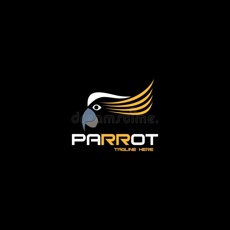 Logo De Perroquet Simple Dessin De Modèle De Modèle Illustration de ...