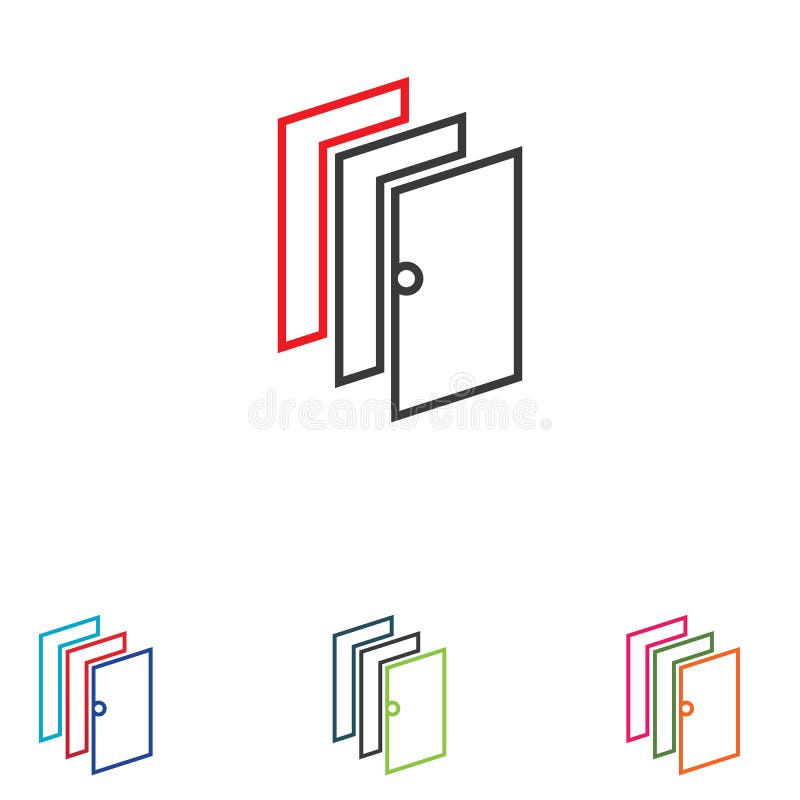 Logo De Porte Et Vecteur Symbole Illustration de Vecteur - Illustration ...