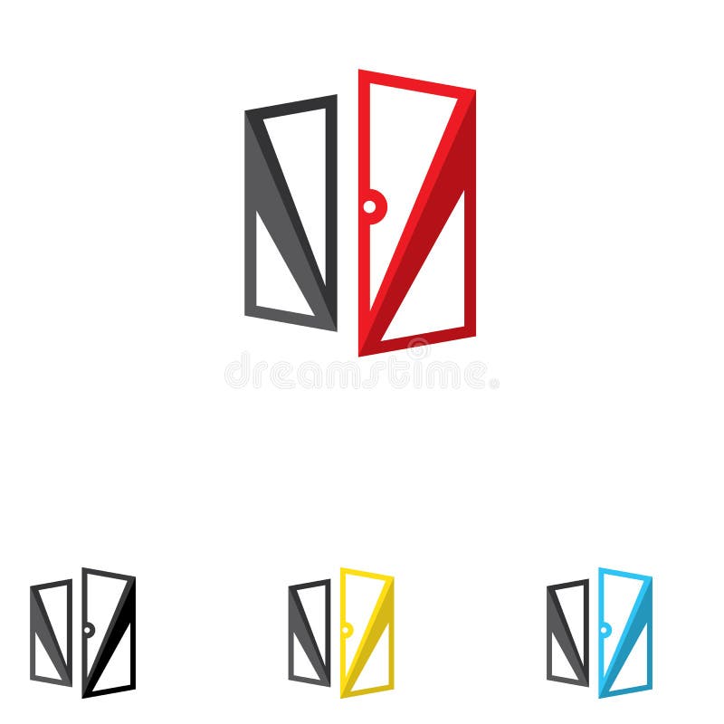 Logo De Porte Et Vecteur Symbole Illustration de Vecteur - Illustration ...