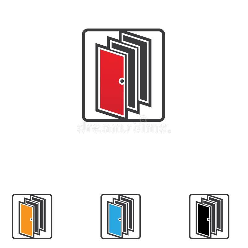 Logo De Porte Et Vecteur Symbole Illustration de Vecteur - Illustration ...