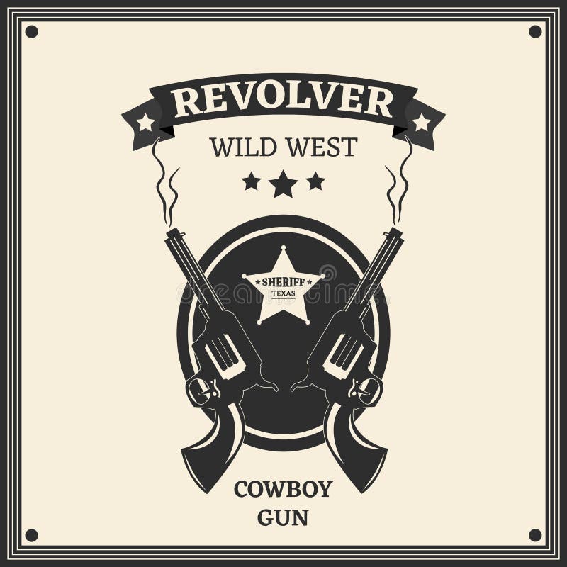 Logo de revolver illustration de vecteur. Illustration du dessin - 58258083