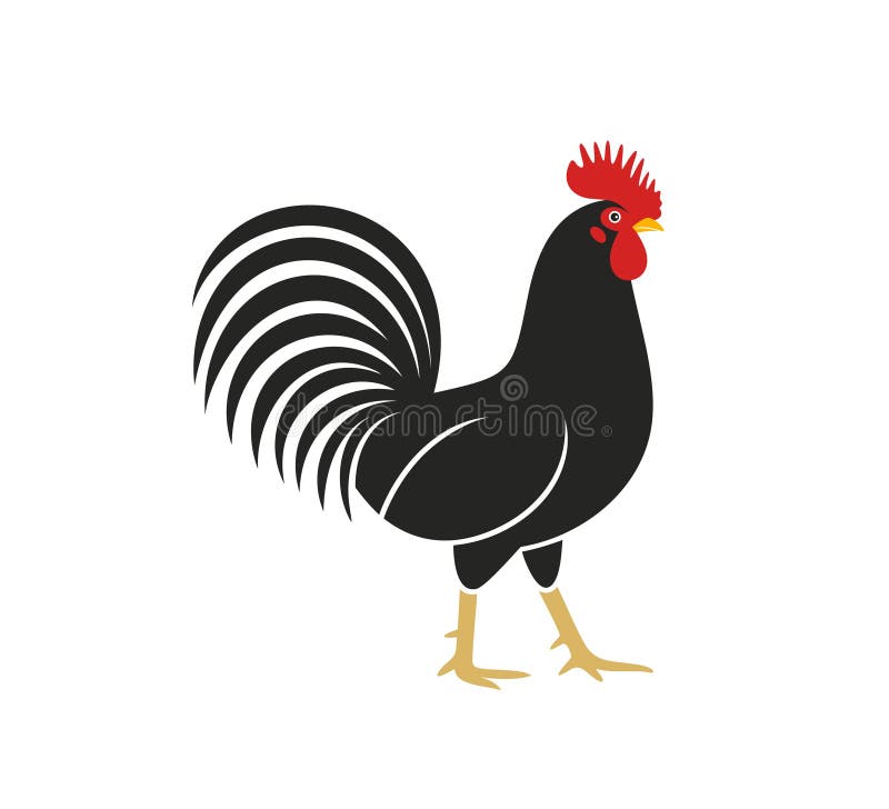 Logo De Rooster. Gallo Aislado Con Fondo Blanco Ilustración del Vector ...
