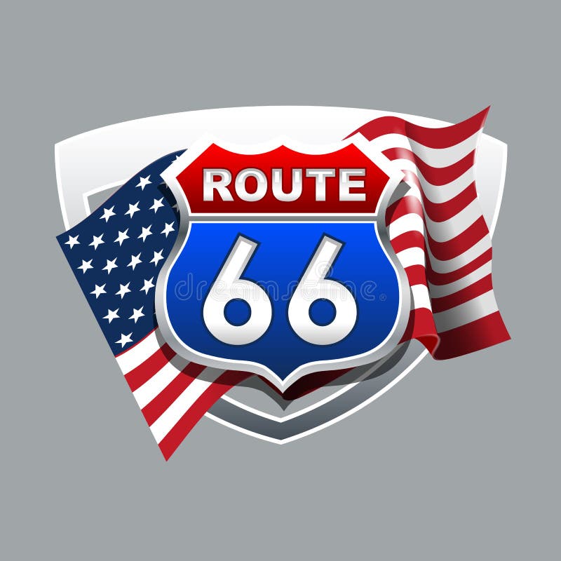 Logo De Route 66 De Vintage Illustration de Vecteur - Illustration du ...