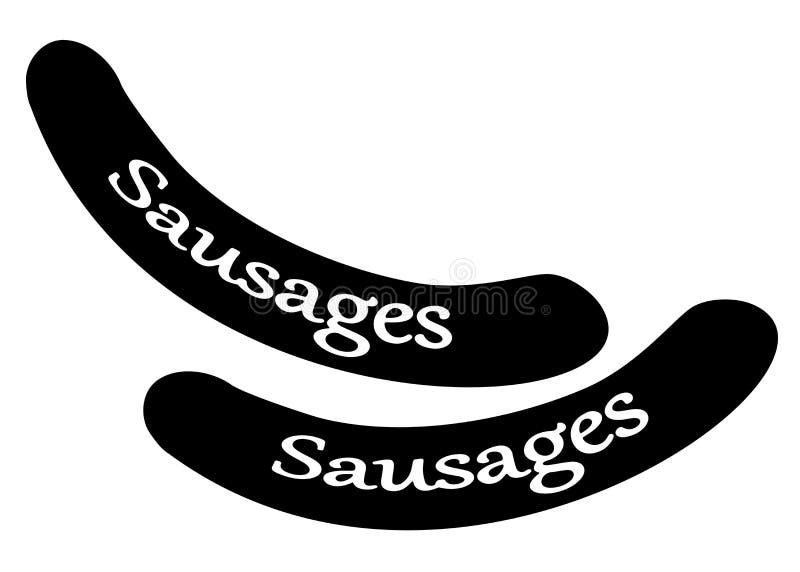 Logo De Salchicha Con Letras En El Set. Ilustración del Vector ...
