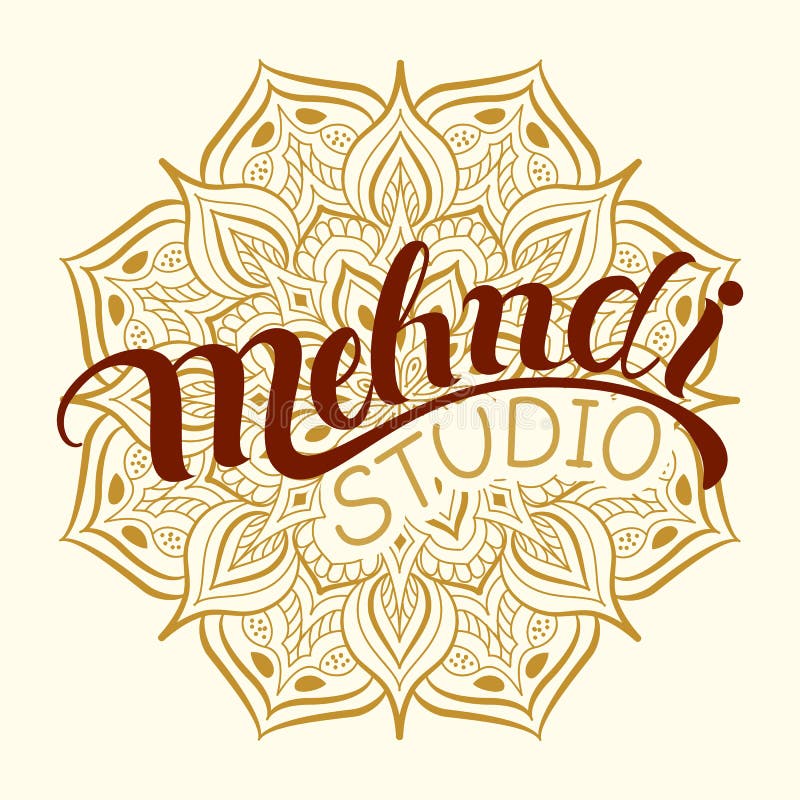Logo de studio de Mehndi illustration de vecteur. Illustration du lacet ...