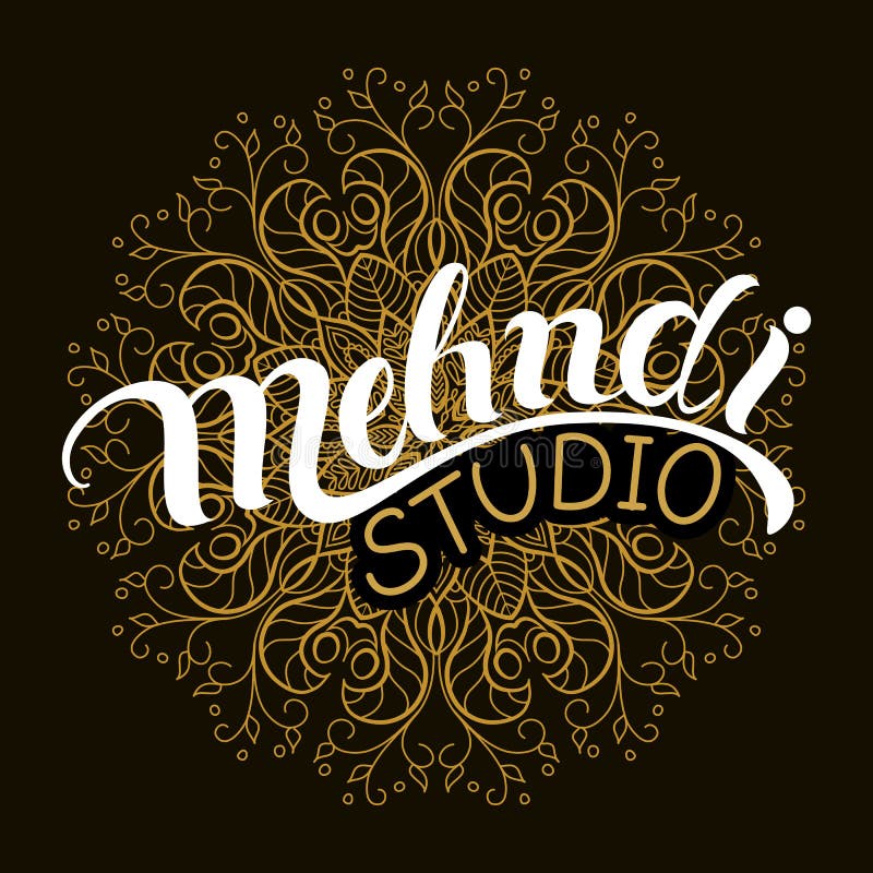 Logo de studio de Mehndi illustration de vecteur. Illustration du ...