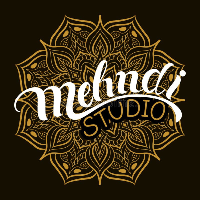 Logo de studio de Mehndi illustration de vecteur. Illustration du ...