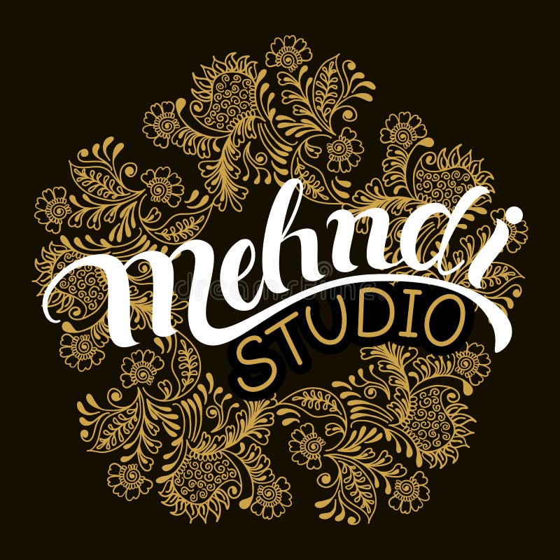 Logo de studio de Mehndi illustration de vecteur. Illustration du ...