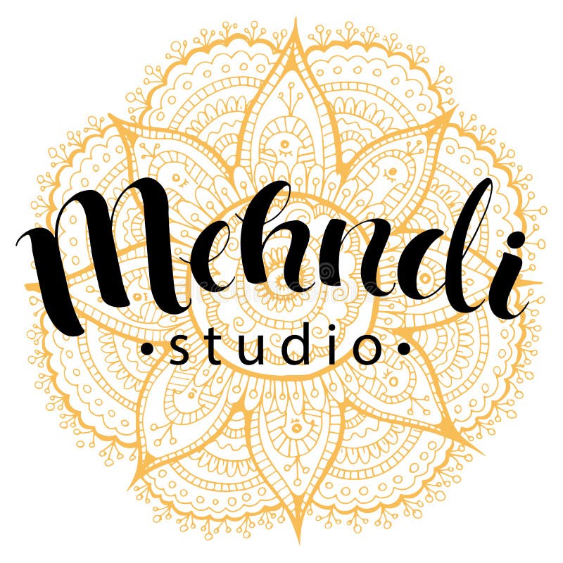 Logo de studio de Mehndi illustration de vecteur. Illustration du henné ...