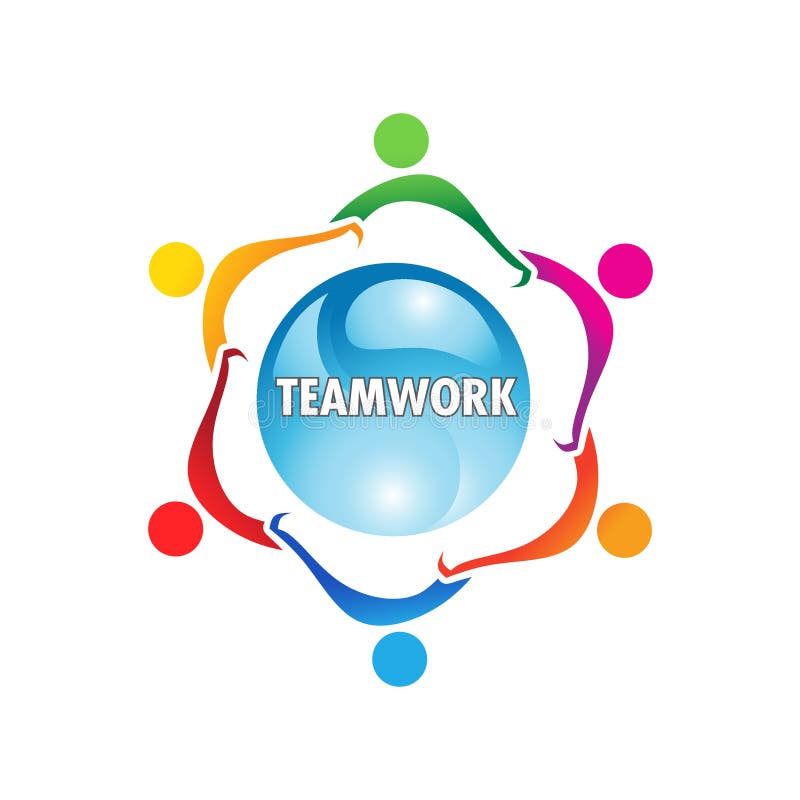 Logo de travail d'équipe illustration stock. Illustration du groupe ...