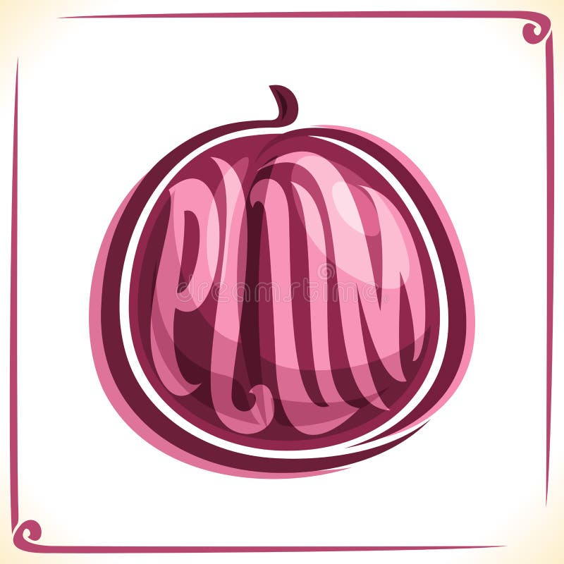 Prune et poire de logo illustration de vecteur. Illustration du ...