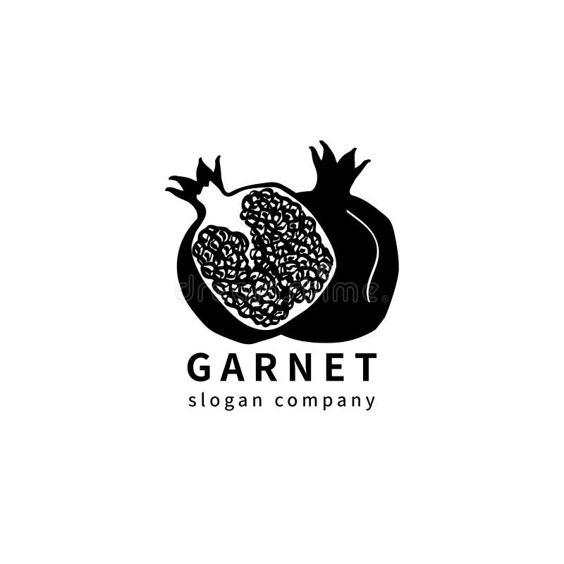 Logo with Decoral Garnet. Abstract Floral Emblem, Design Concept ...