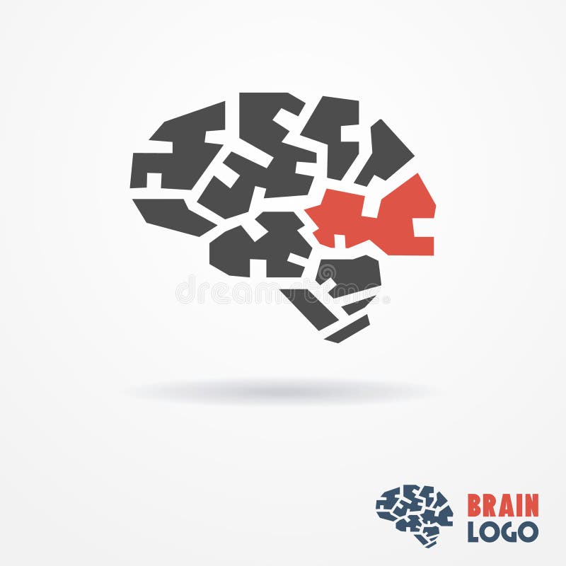 Logo del cervello illustrazione di stock. Illustrazione di impari ...