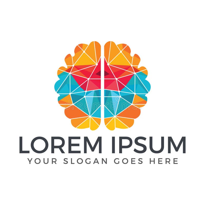 Logo Del Cervello Umano Di Digital Illustrazione di Stock ...