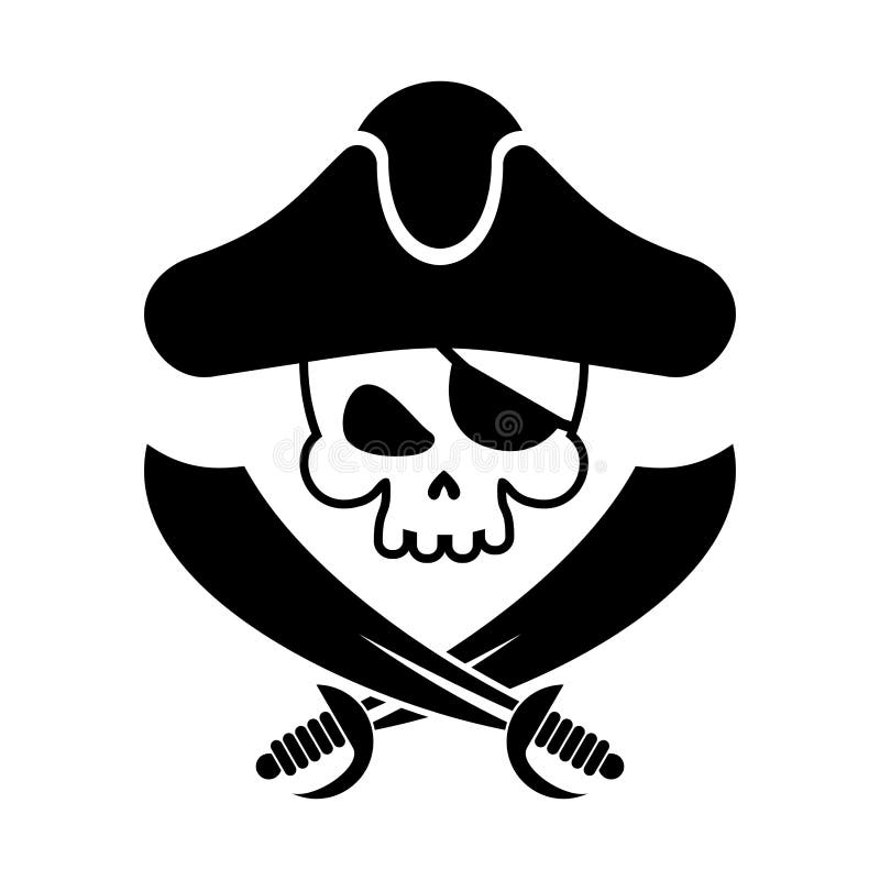 Logo Del Cranio Del Pirata Testa Dello Scheletro E Delle Sciabole ...