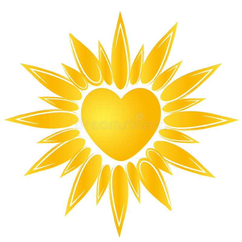 Logo del cuore di Sun illustrazione di stock. Illustrazione di disegno ...