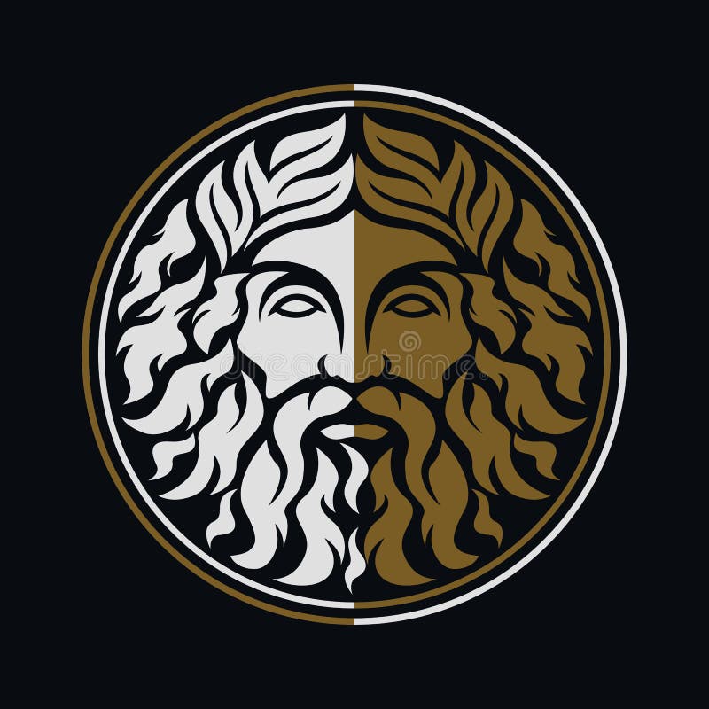 Logo Del Dios Olímpico Moderno Zeus. Ilustración del Vector ...