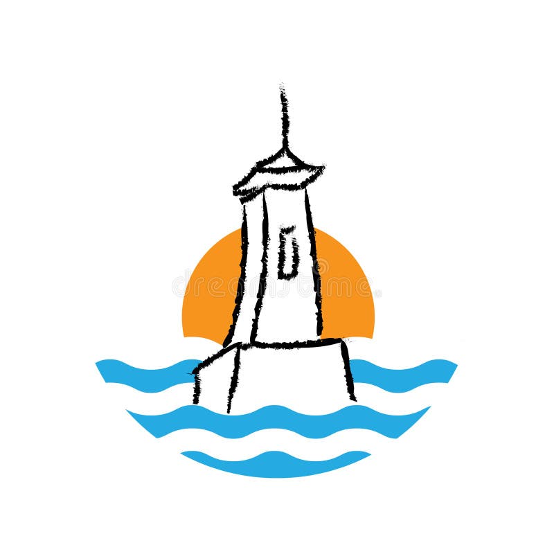 Logo del faro, vettore illustrazione vettoriale. Illustrazione di ...