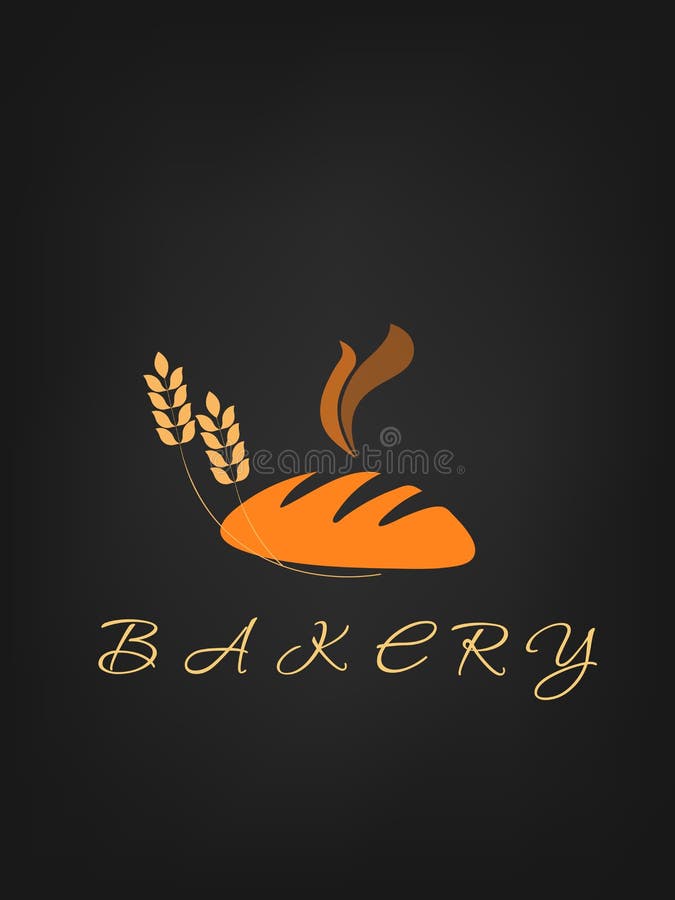 Logo Del Pane Su Fondo Nero Illustrazione di Stock - Illustrazione di ...