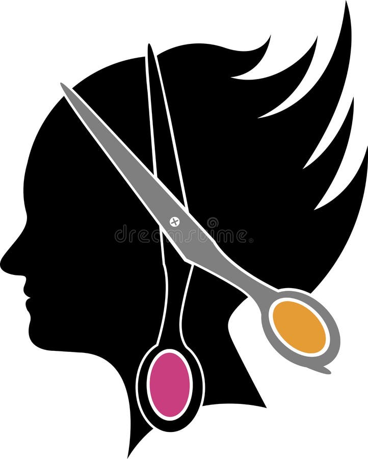 Logo Del Taglio Dei Capelli Illustrazione Vettoriale - Illustrazione di ...