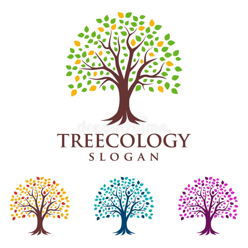 Logo Dell'albero, Progettazione Di Logo Illustrazione Vettoriale ...