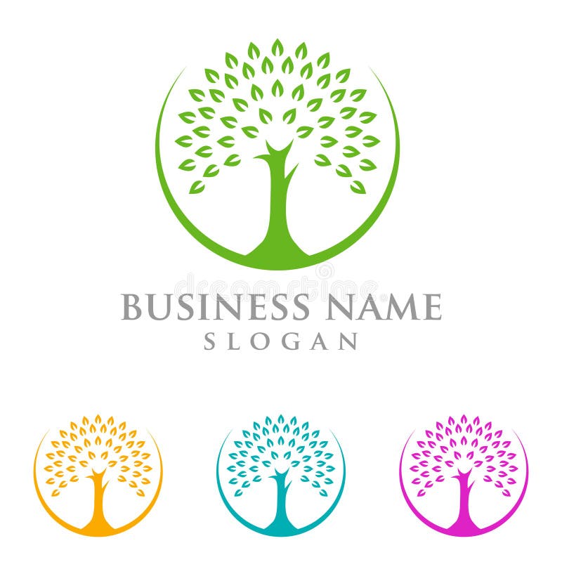 Logo Dell'albero, Progettazione Di Logo Illustrazione Vettoriale ...