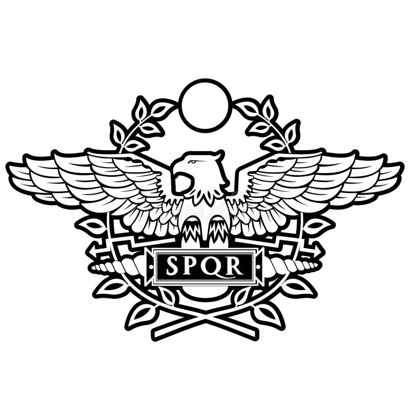 Logo Dell'aquila Romana Su Una Vecchia Struttura Misera Illustrazione ...
