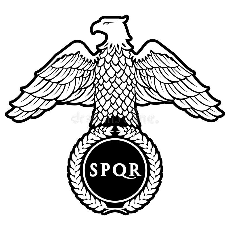 Logo Dell'aquila Romana Su Una Vecchia Trama Di Barba Illustrazione ...