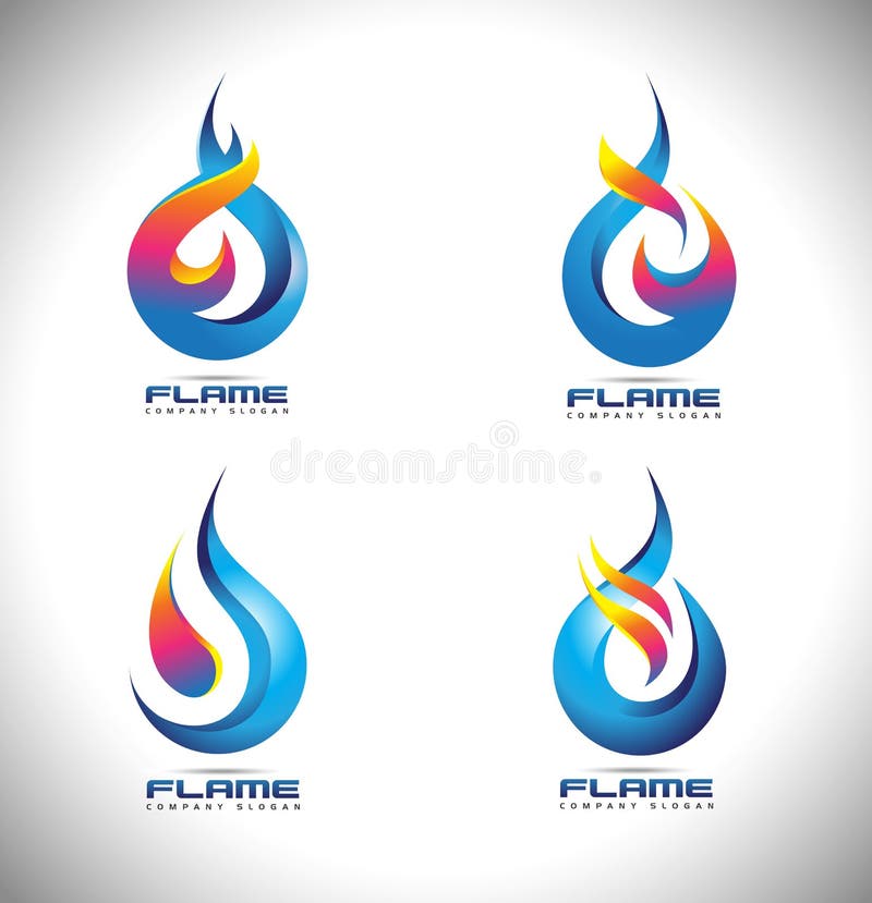 Logo Della Fiamma Del Fuoco Illustrazione Vettoriale - Illustrazione di ...