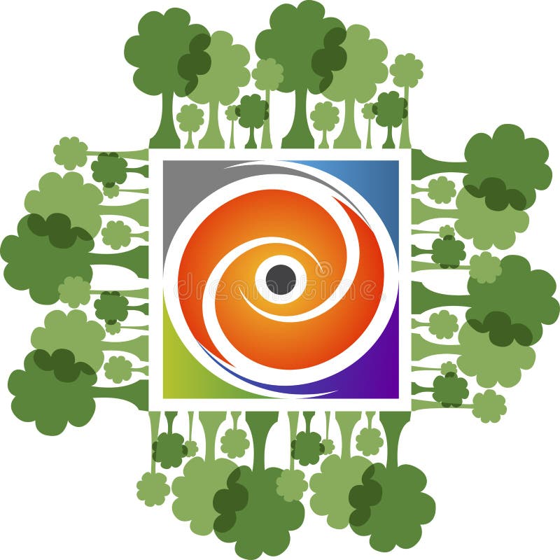 Logo della foresta illustrazione vettoriale. Illustrazione di foresta ...