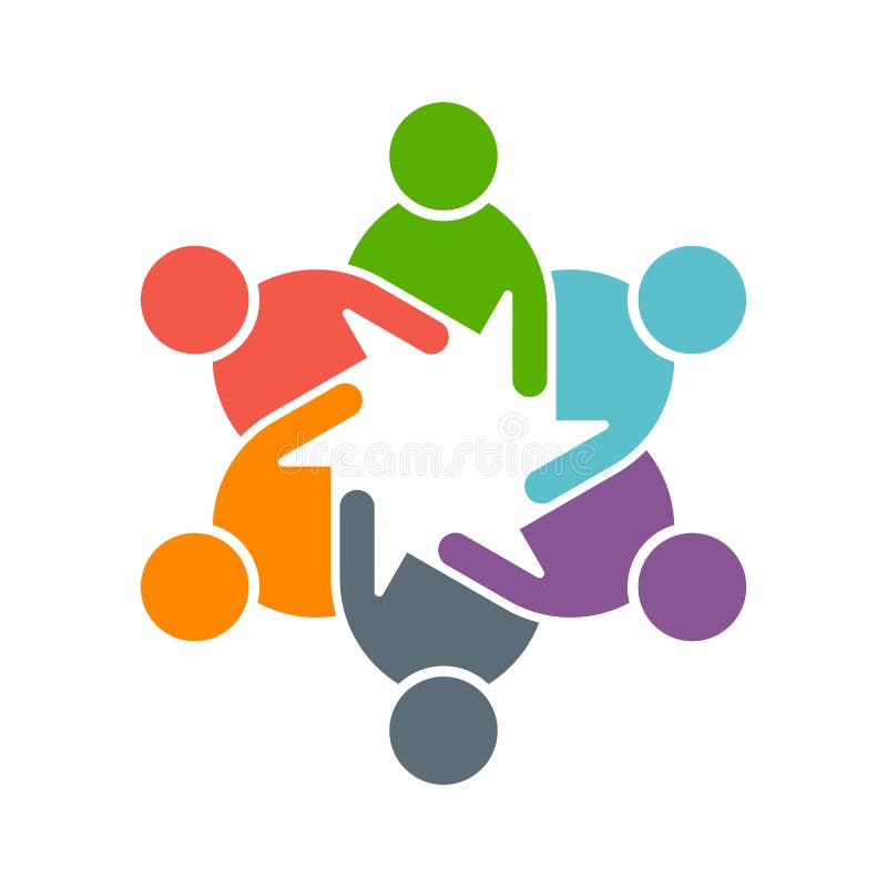 Logo Della Gente Un Gruppo Di Sei in Un Cerchio Illustrazione ...