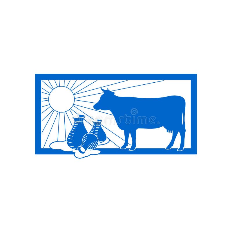 Logo della latteria illustrazione vettoriale. Illustrazione di animale ...