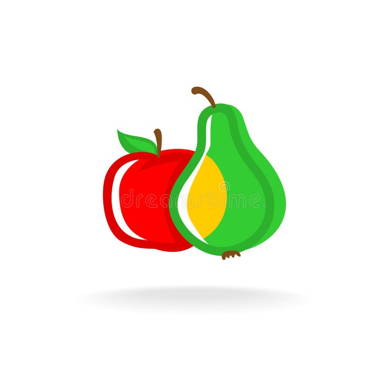 Logo Della Pera Stile Piano Di Simmetria Di Colori Illustrazione ...