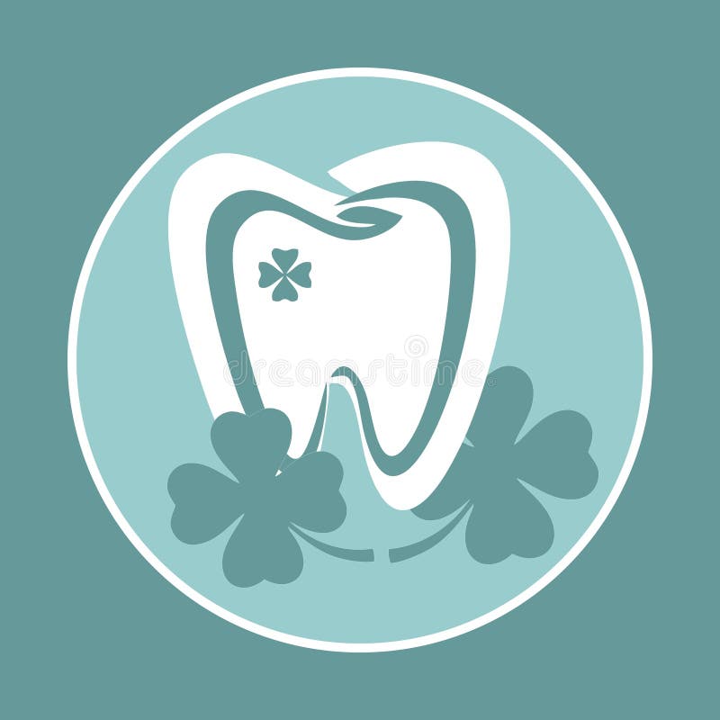 Logo for a Dentist in Vector. Clover Tooth and Flowers. Stock Vector ...