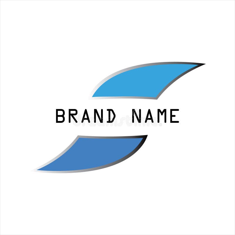 Blue Shape Unique Logo in Two Parts Stock Vector - Illustration of ...