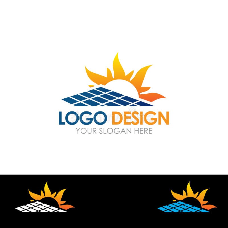 Solar Company Logo Design Template Stock Vector - Illustration of icon ...