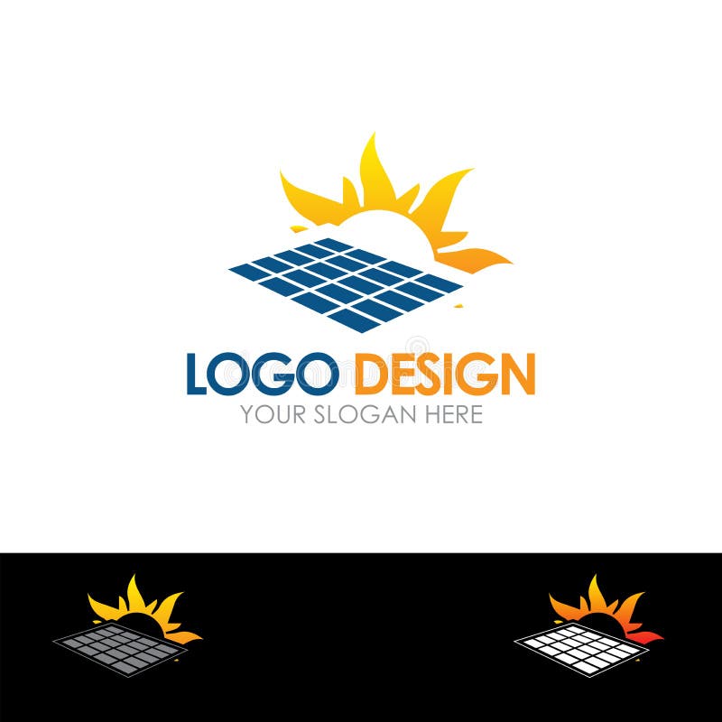 Solar Company Logo Design Template Stock Vector - Illustration of sign ...