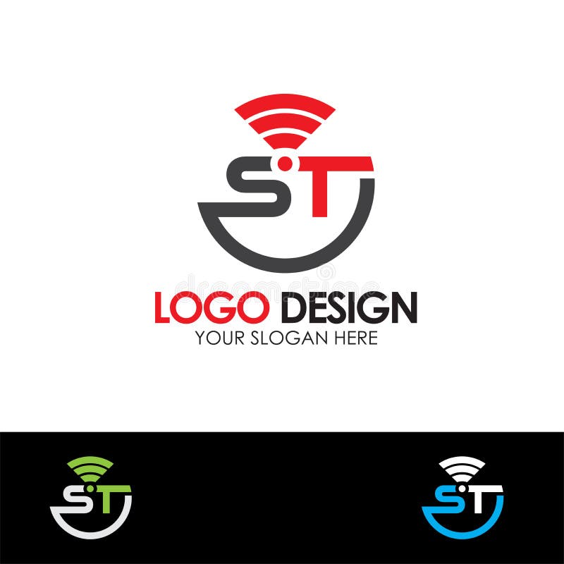 ST Letter Logo Wireless Shape Logo Stock Vector - Illustration of ...