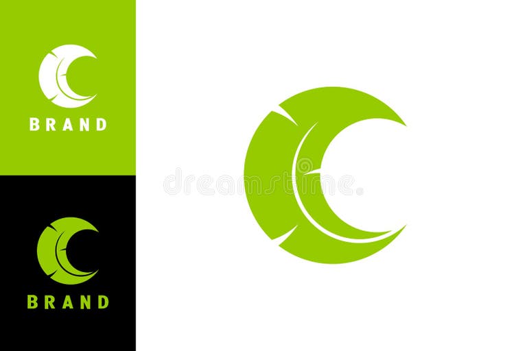 Simple Banana Leaf C Logo Stock Illustrations – 1 Simple Banana Leaf C ...