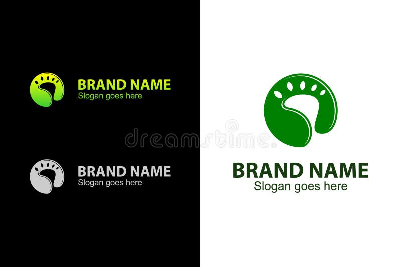 Abstract Footprint Leaf Logo Stock Vector - Illustration of herbal ...