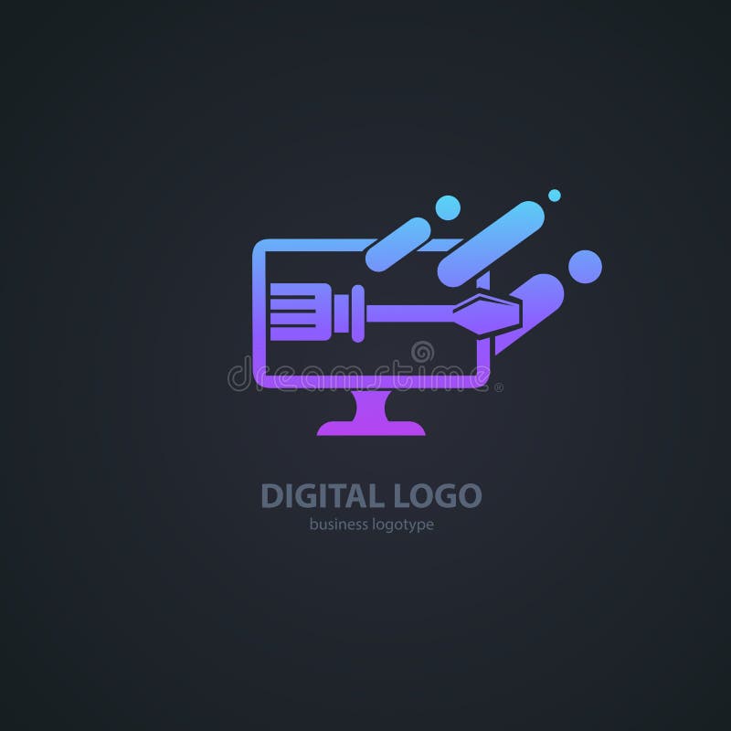 Logo Design Abstract Computer Repair Vector Template. Stock Vector - Illustration of hardware ...