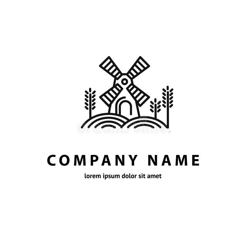 Logo Design Abstract Mill Vector Template Stock Vector - Illustration ...