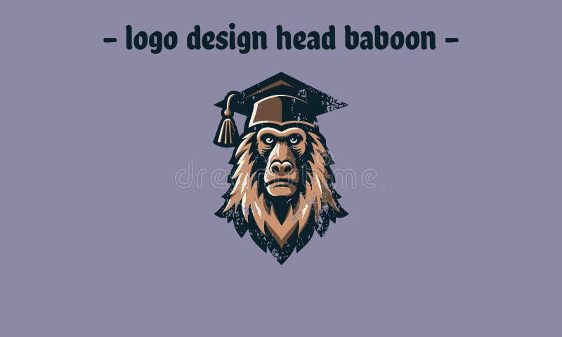 Logo Design of Baboon with Hat Graduate Vector Stock Vector ...