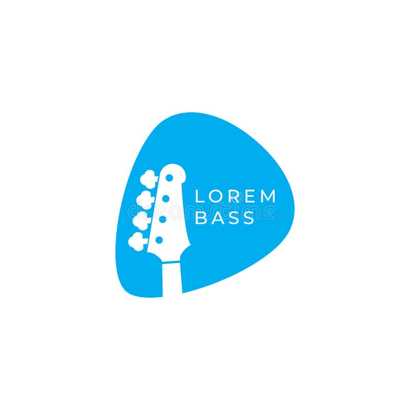 Logo Design about Bass Guitar Player with Bass Illustration in Vector ...