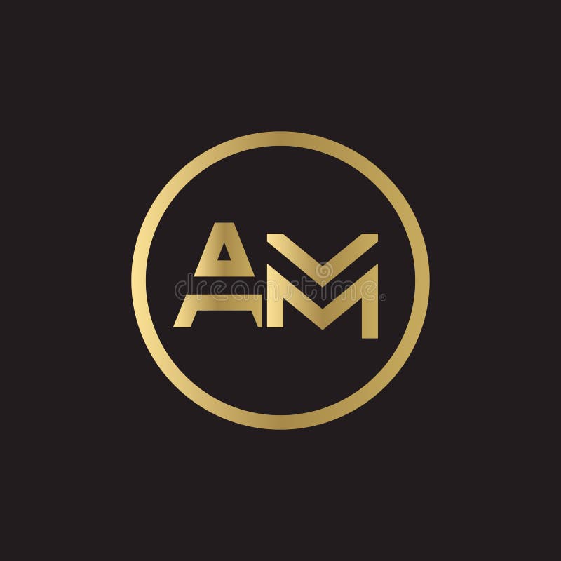 Am Logo Design Business Typography Vector Template. Creative Linked ...