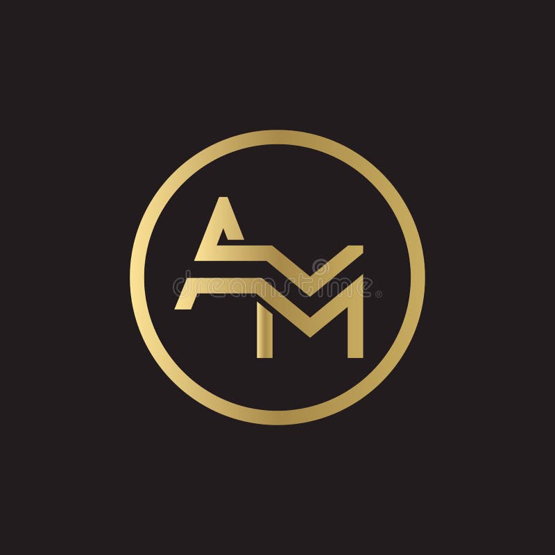 Am Logo Design Business Typography Vector Template. Creative Linked ...